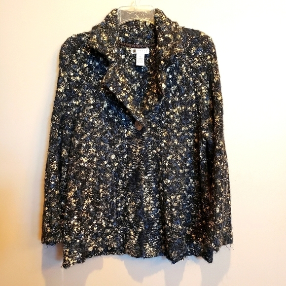 Carole Little | Sweaters | Carole Little M Collared One Button Sweater ...